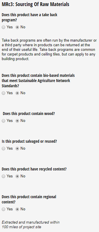 Material Submittals LEED